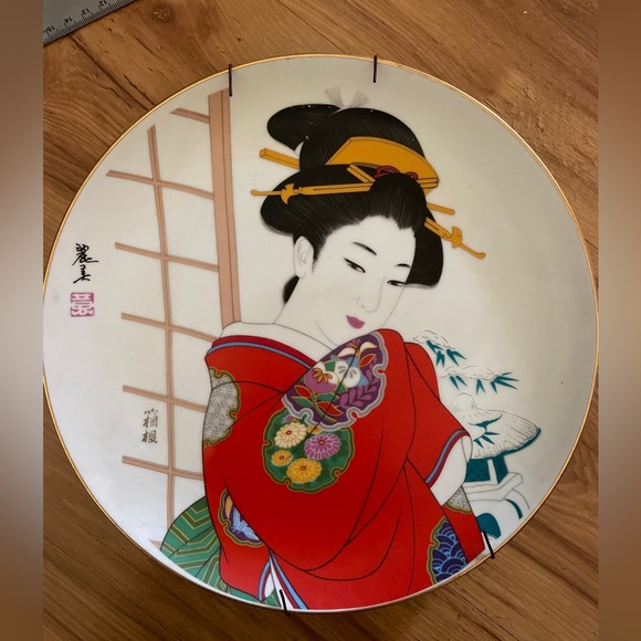 Jewelry | Japanese Shogun Period Geisha Girl Signed Porcelain Plate ...
